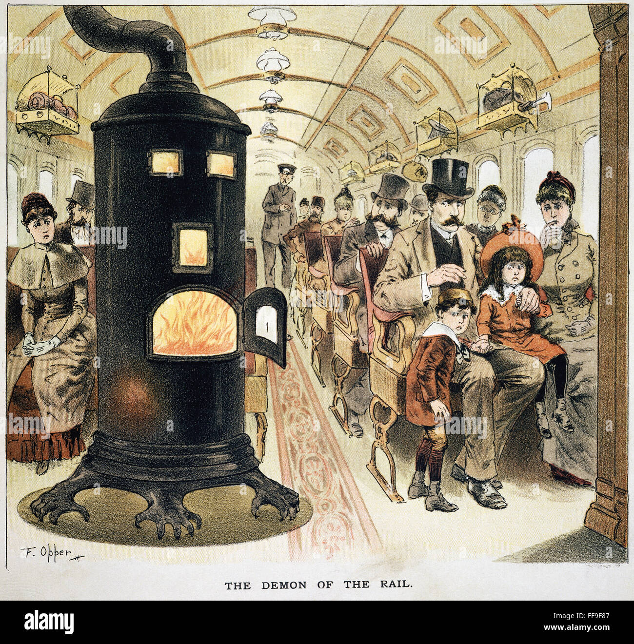 RAILROADING CARTOON, 1887. /nAn American cartoon of 1887 by Frederick ...