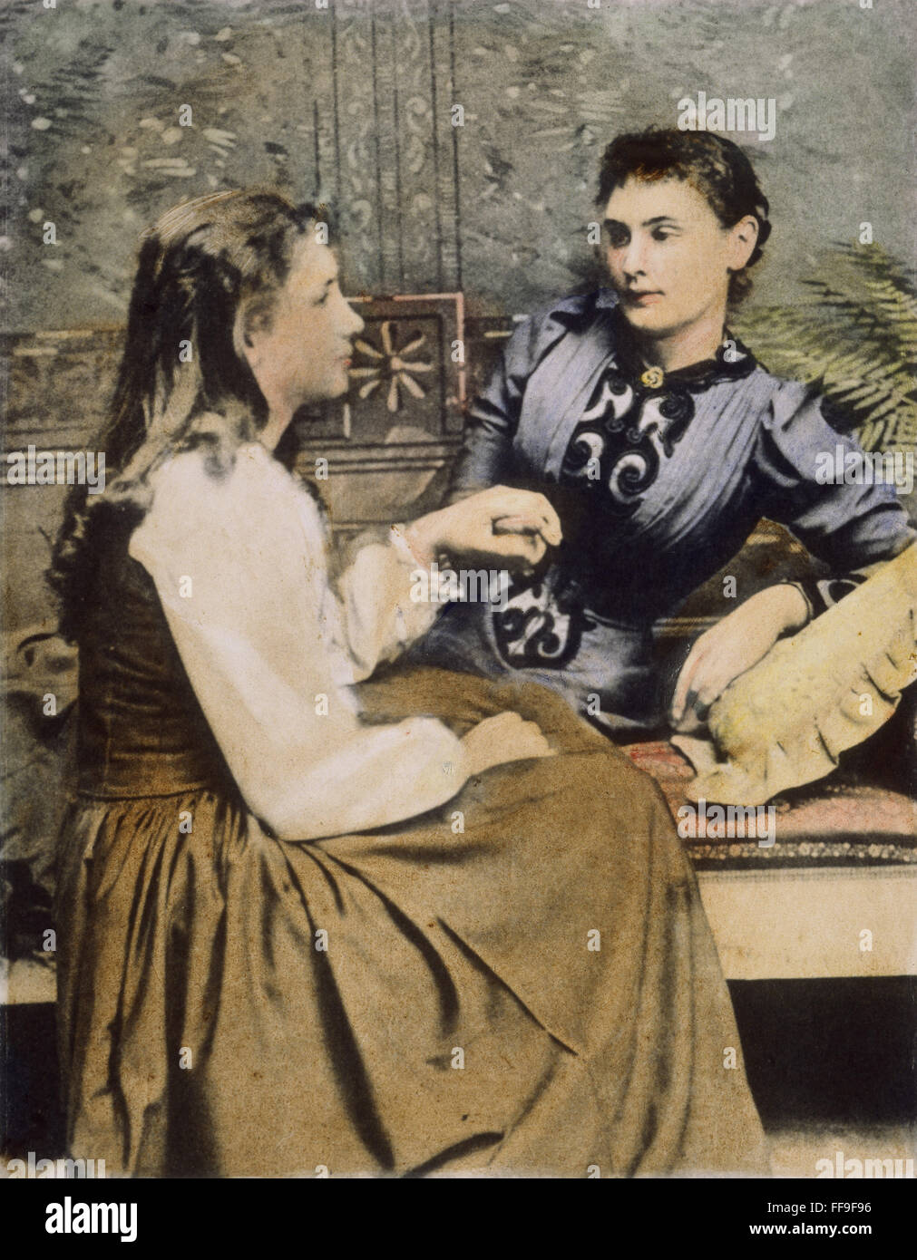 HELEN ADAMS KELLER /n(1880-1968). American author and lecurer, and Anne ...