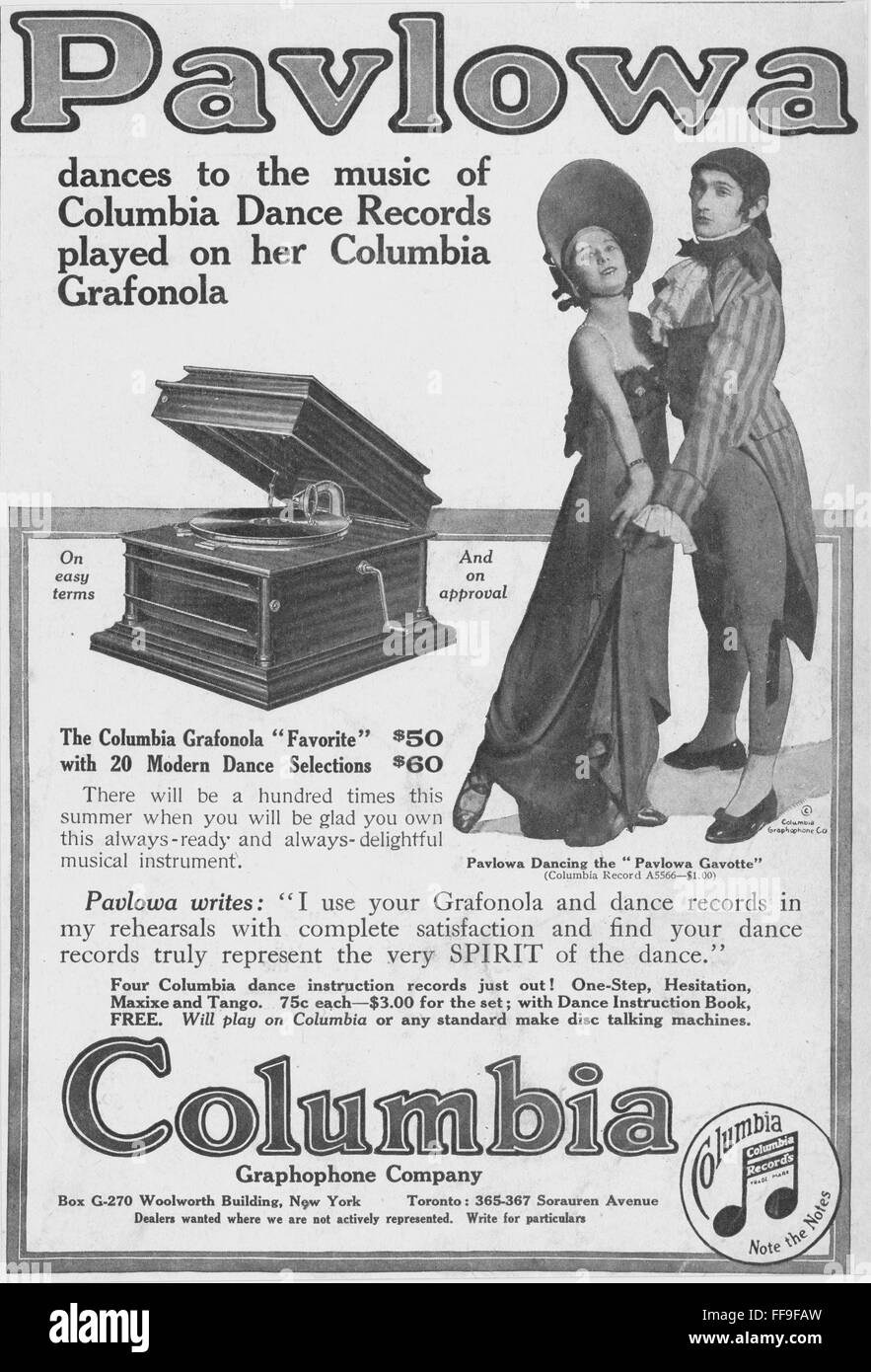 PHONOGRAPH AD, 1914. /nAmerican magazine advertisement, 1914 Stock ...
