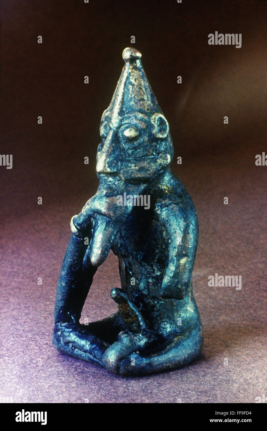 VIKING FERTILITY GOD. /nBronze statuette, Swedish, 11th century Stock ...