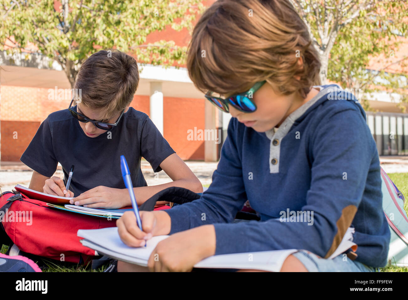 Portrait of a little boy in school campus Stock Photo - Alamy