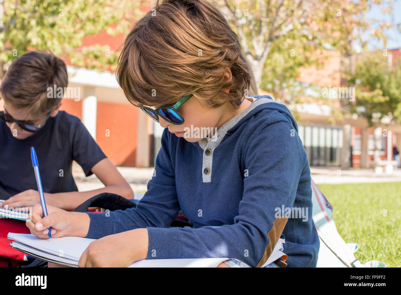 Portrait of a little boy in school campus Stock Photo - Alamy