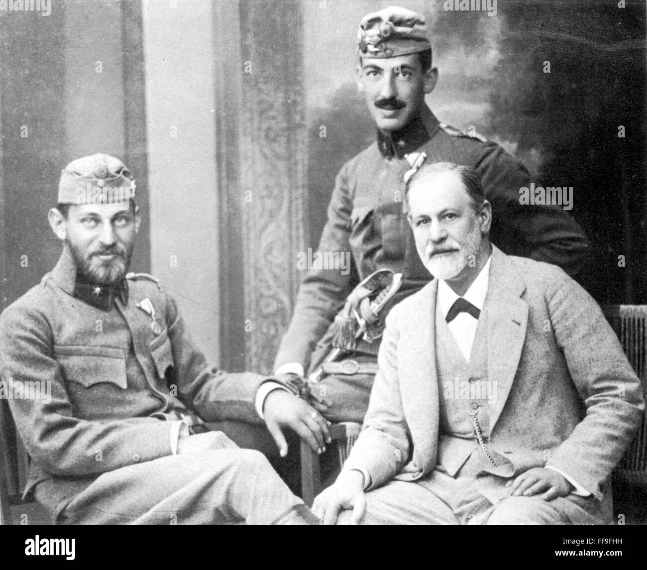 SIGMUND FREUD W/ SONS./nAustrian neurologist photographed in 1916, with ...