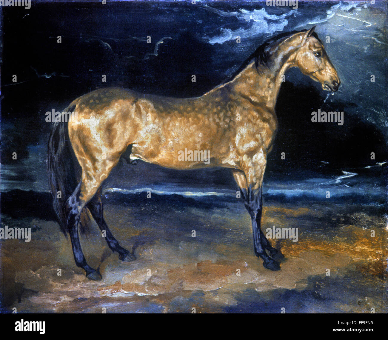 GERICAULT: HORSE. /nA Horse Frightened by Lightening. Oil on canvas by ...