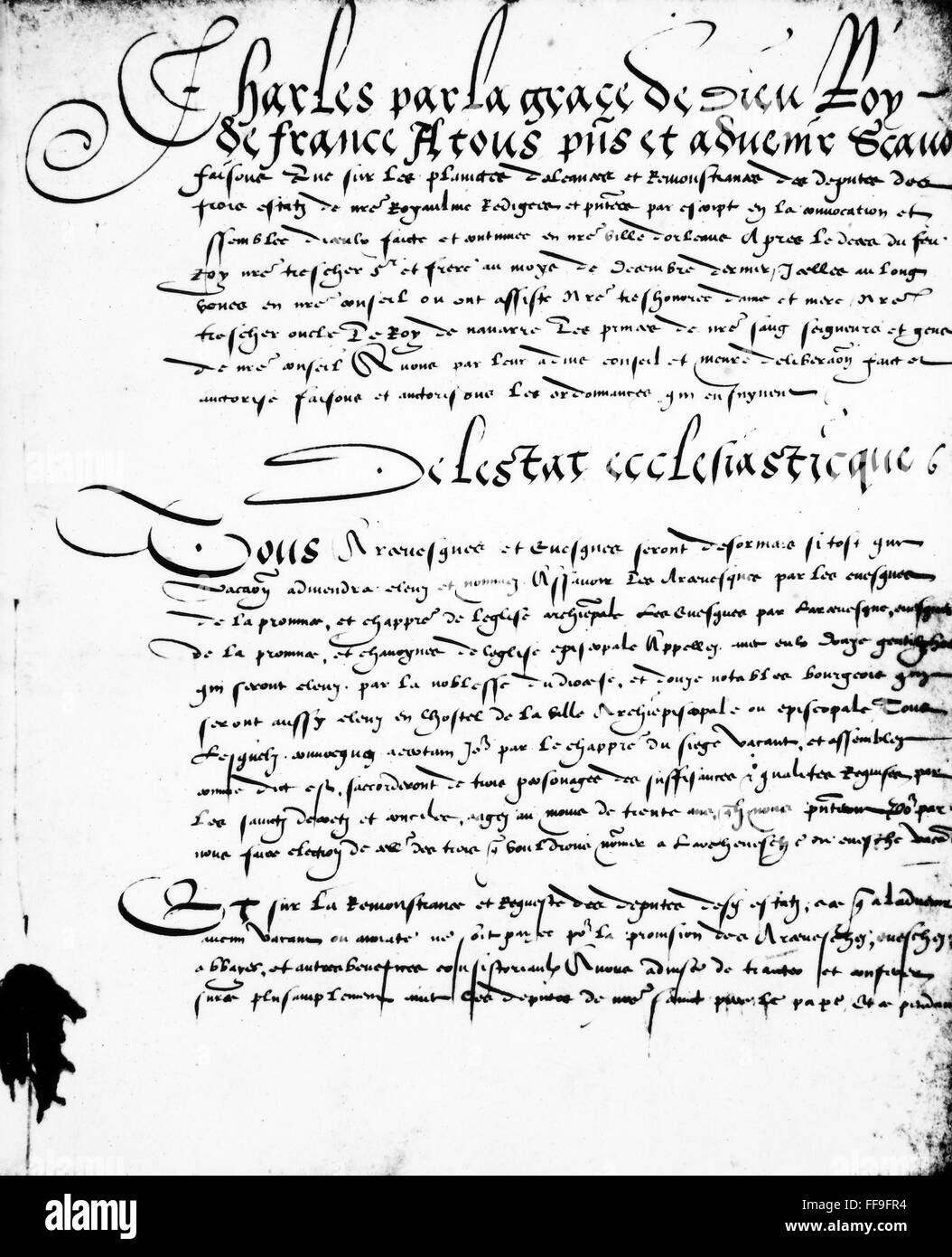 FRANCE: EDICT, 1562. /nThe Edict of January 1562, drawn by Michel de L ...