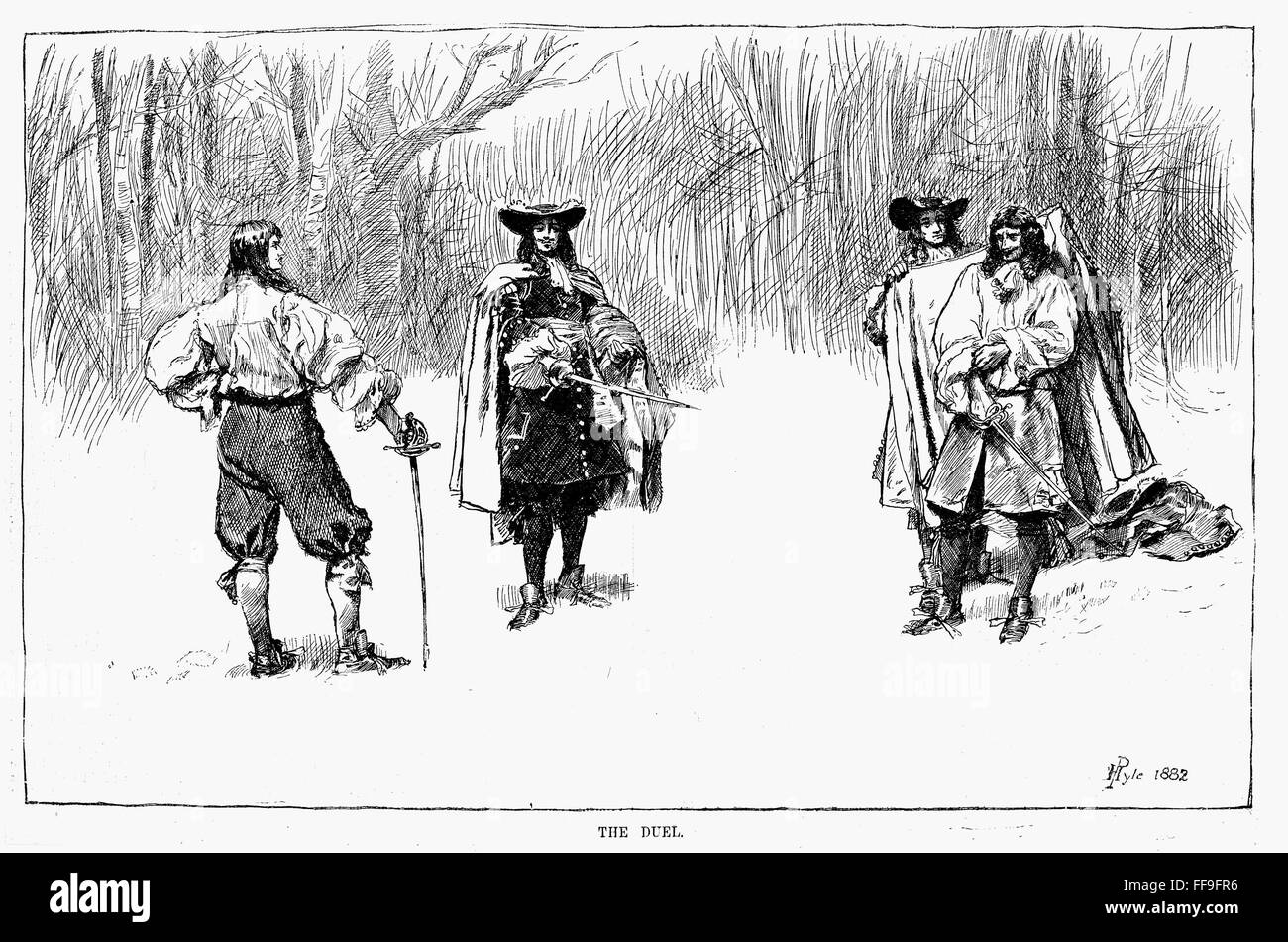 DUEL, 17th CENTURY. /n'The Duel.' Illustration, 1882, by Howard Pyle ...