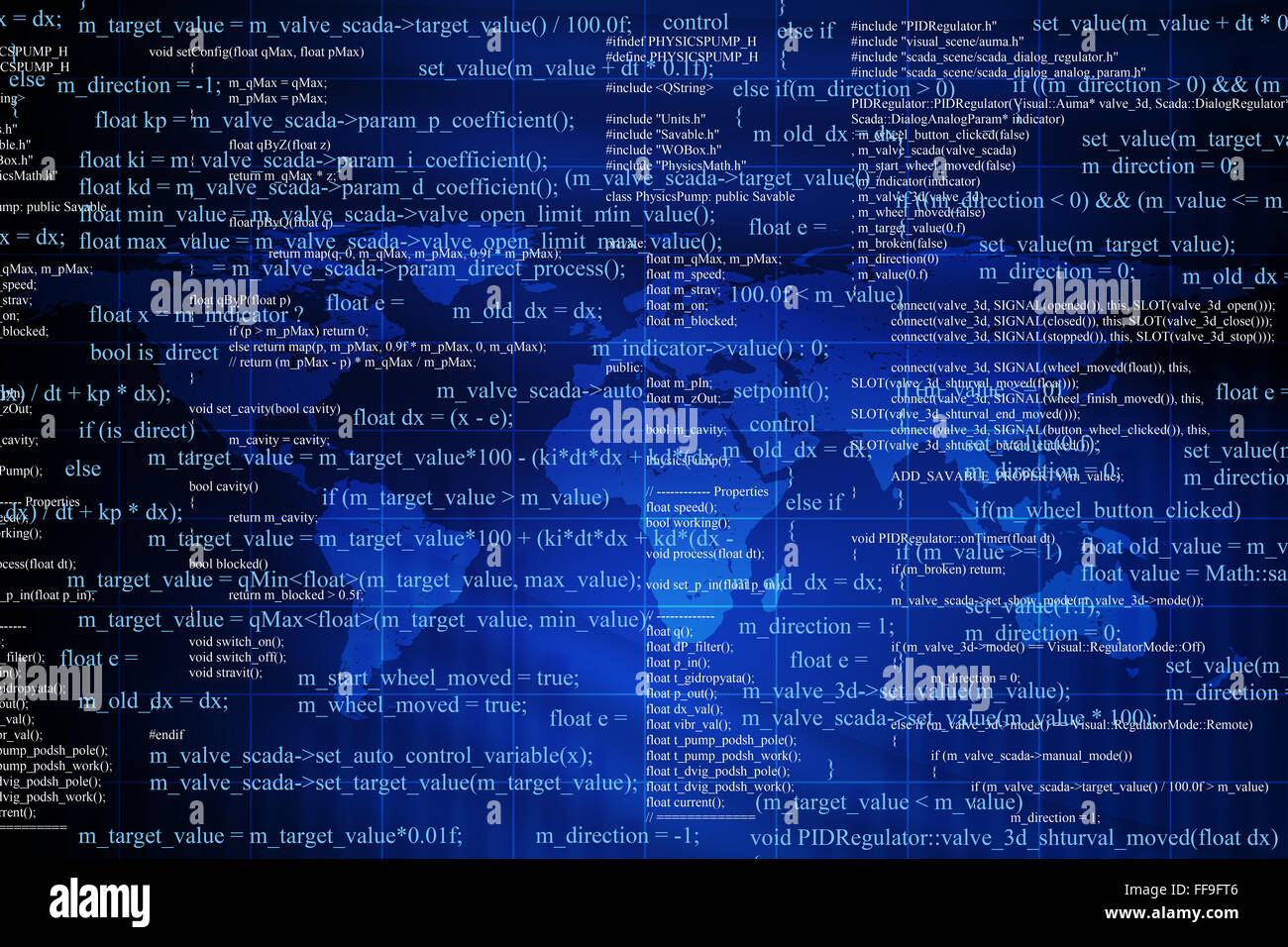 Abstract blue background with map Stock Photo - Alamy