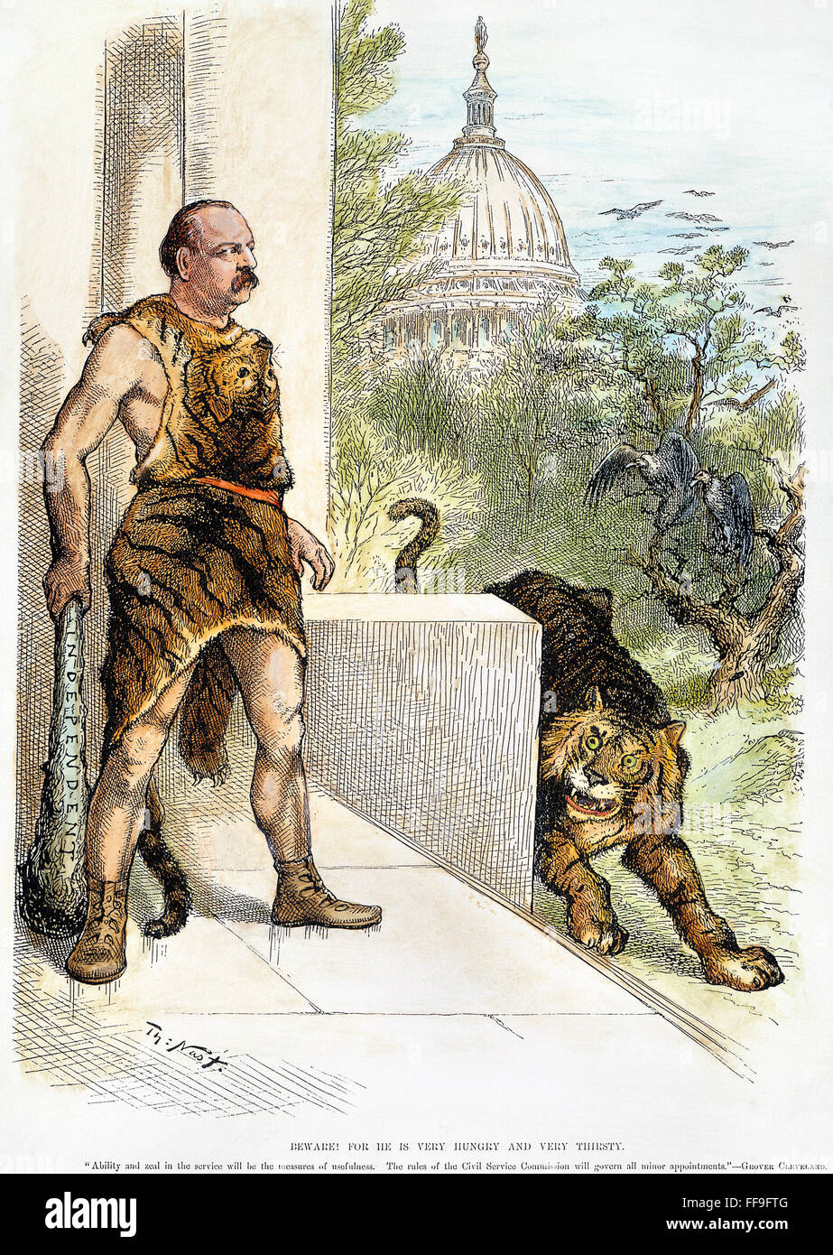 CLEVELAND CARTOON, 1884. /nPresident-elect Grover Cleveland, the ...