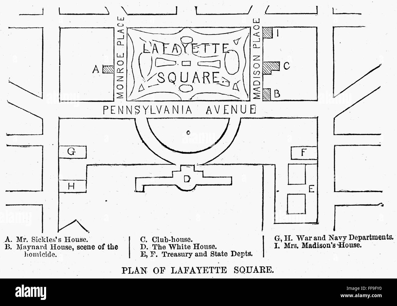 PLAN OF LAFAYETTE SQUARE. /nPlan of Lafayette Square, Washington, D.C ...