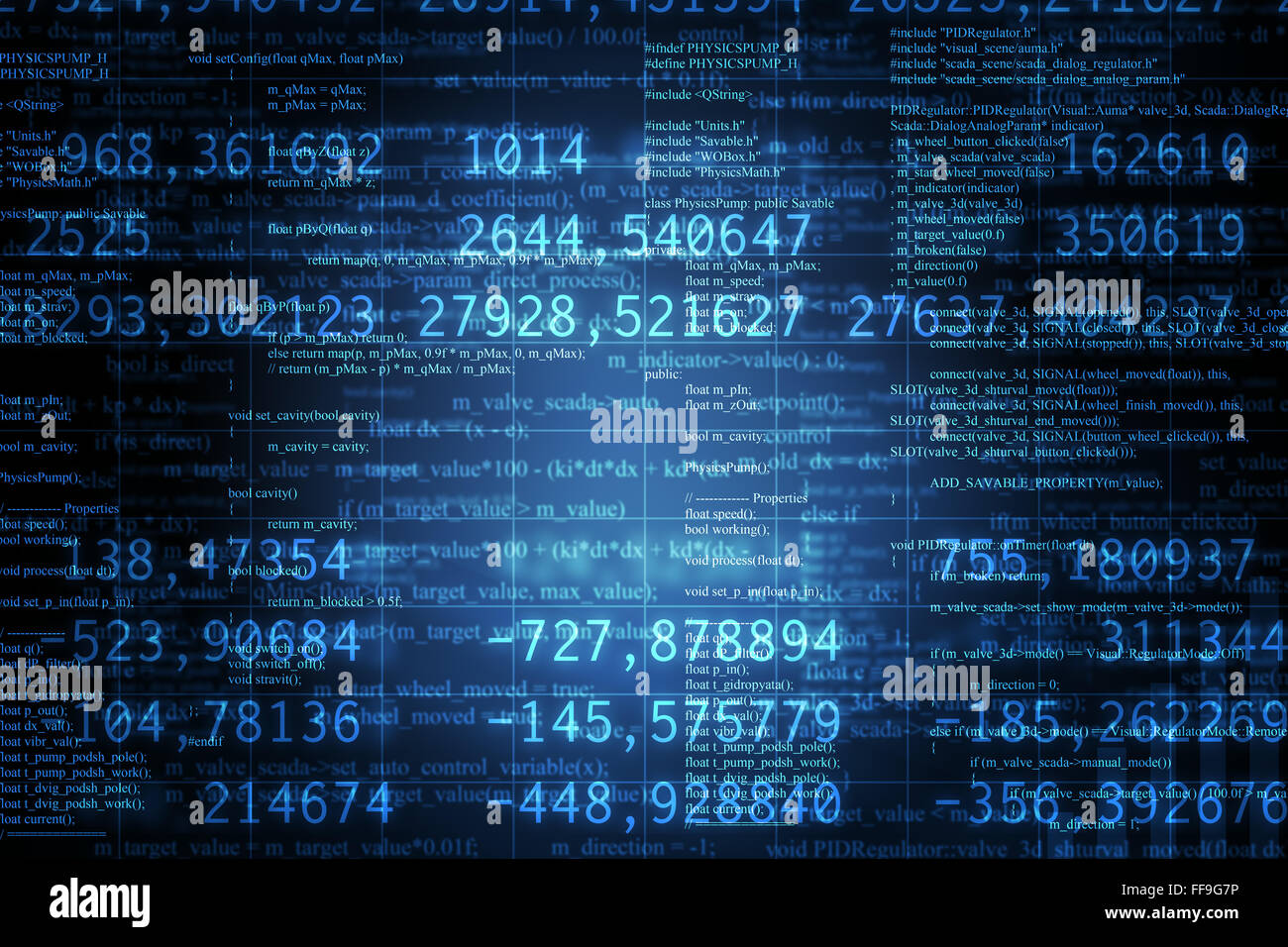 Abstract blue background with numbers Stock Photo - Alamy