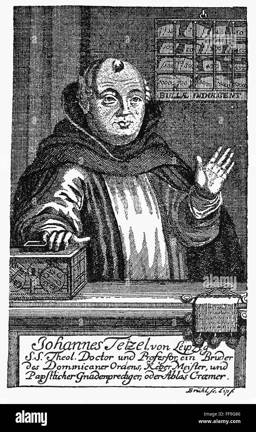 JOHANN TETZEL (1465-1519). /nGerman Dominican monk. Contemporary copper ...