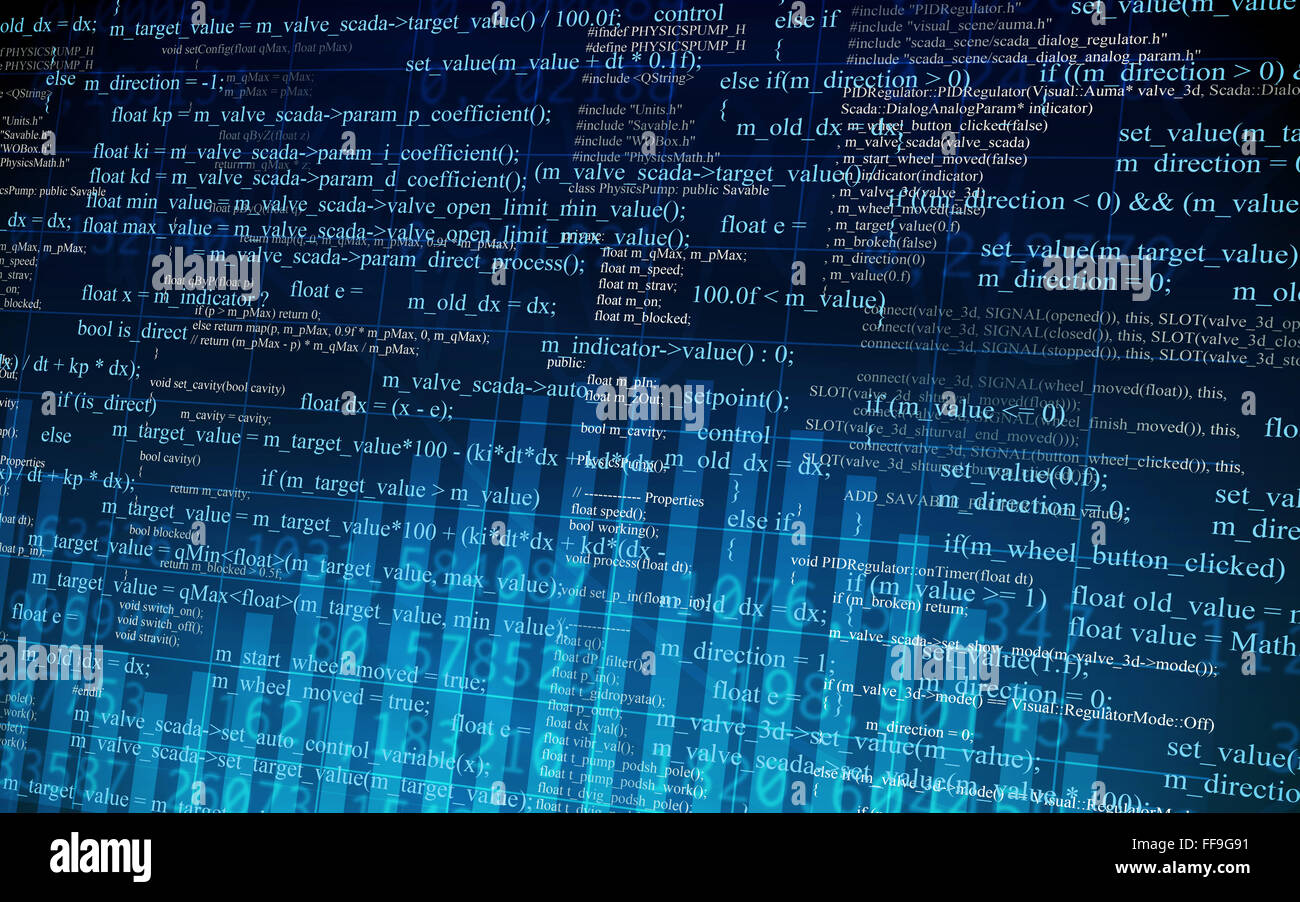 Abstract blue background with numbers Stock Photo - Alamy