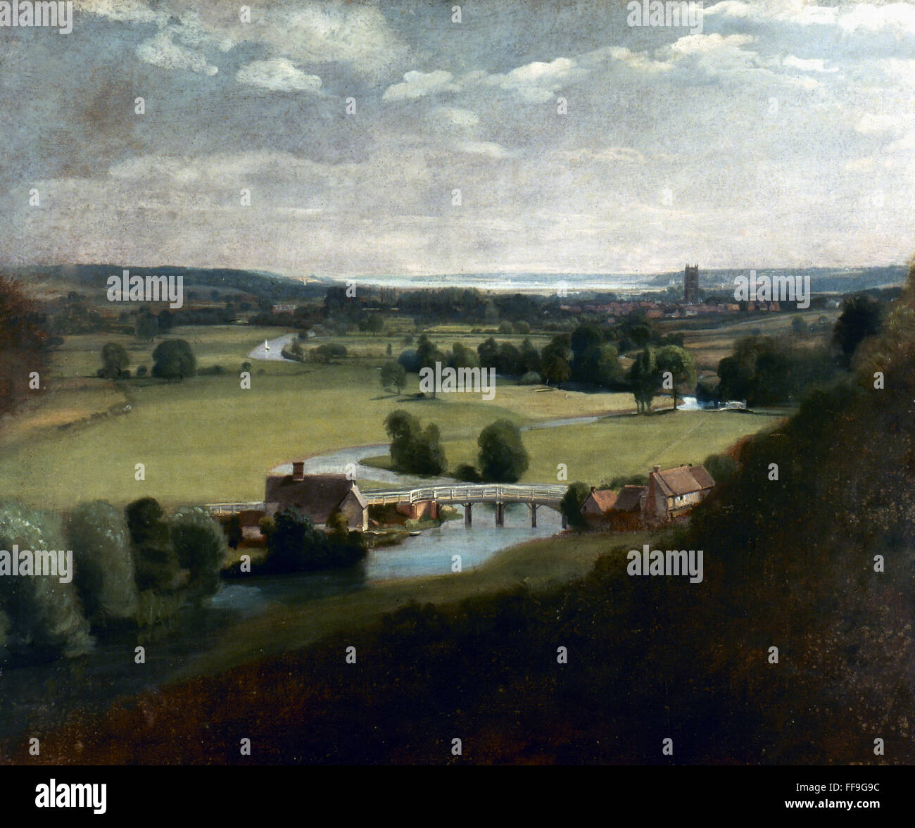 CONSTABLE: STOUR VALLEY. /nValley of the Stour. Oil on canvas, by John ...