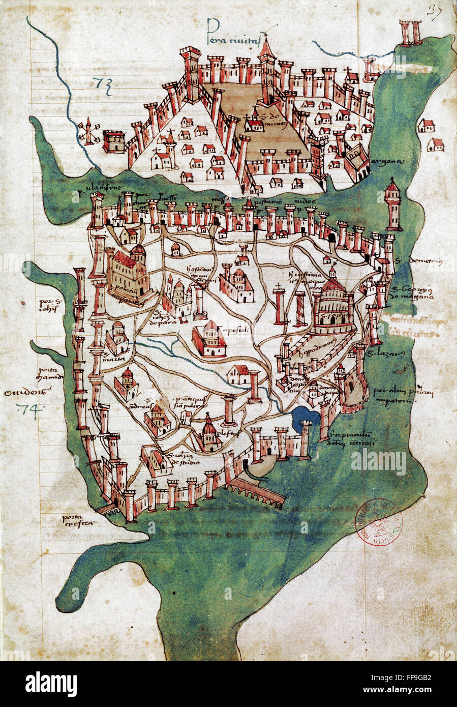 Constantinople map hi-res stock photography and images - Alamy