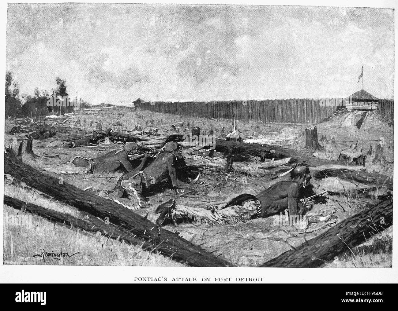 PONTIAC (d. 1769). /nNative American Ottawa chief. Pontiac's siege of ...