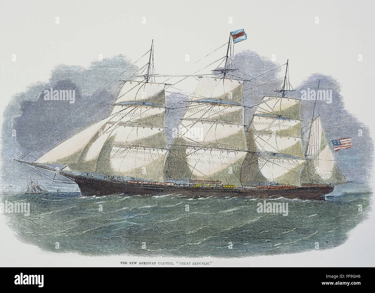 'GREAT REPUBLIC', 1855. /nAmerican clipper ship 'Great Republic'. Wood ...