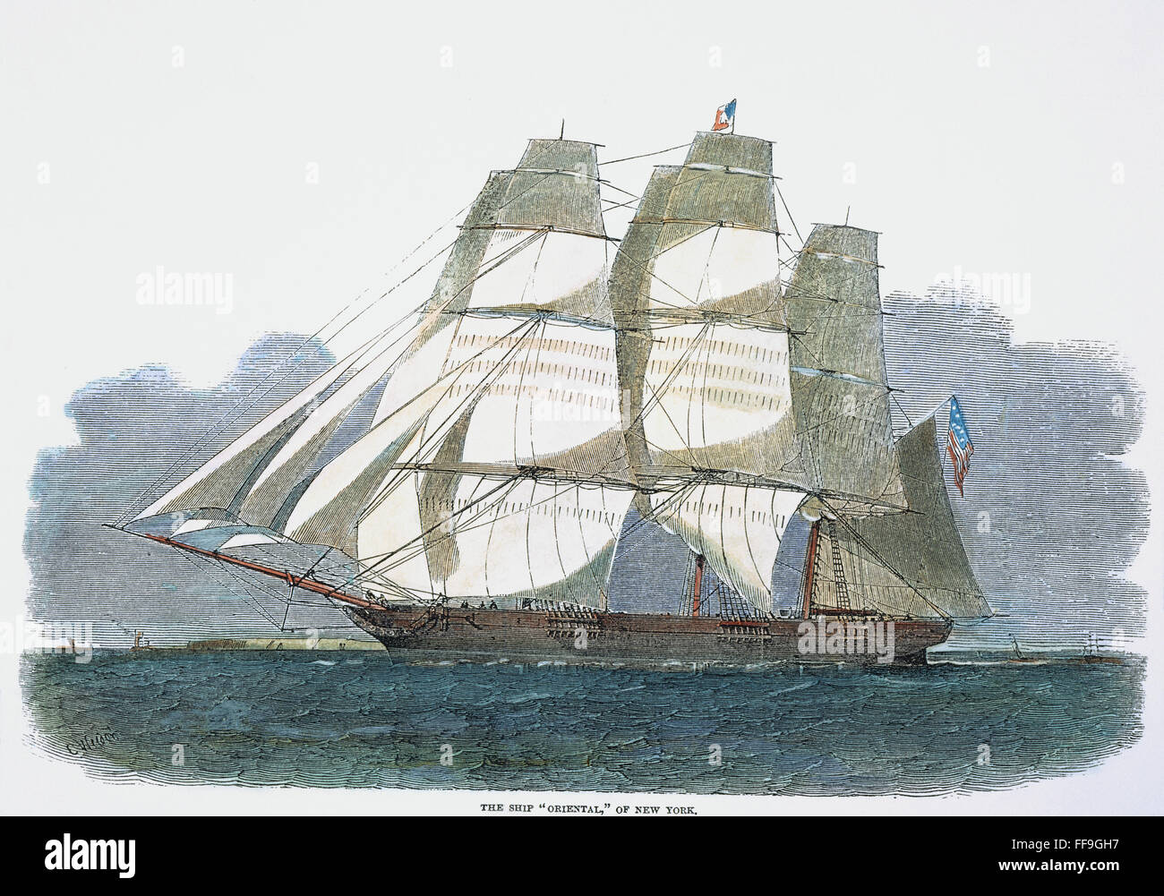 CLIPPER SHIP: 'ORIENTAL'. /nThe New York clipper ship 'Oriental': wood ...