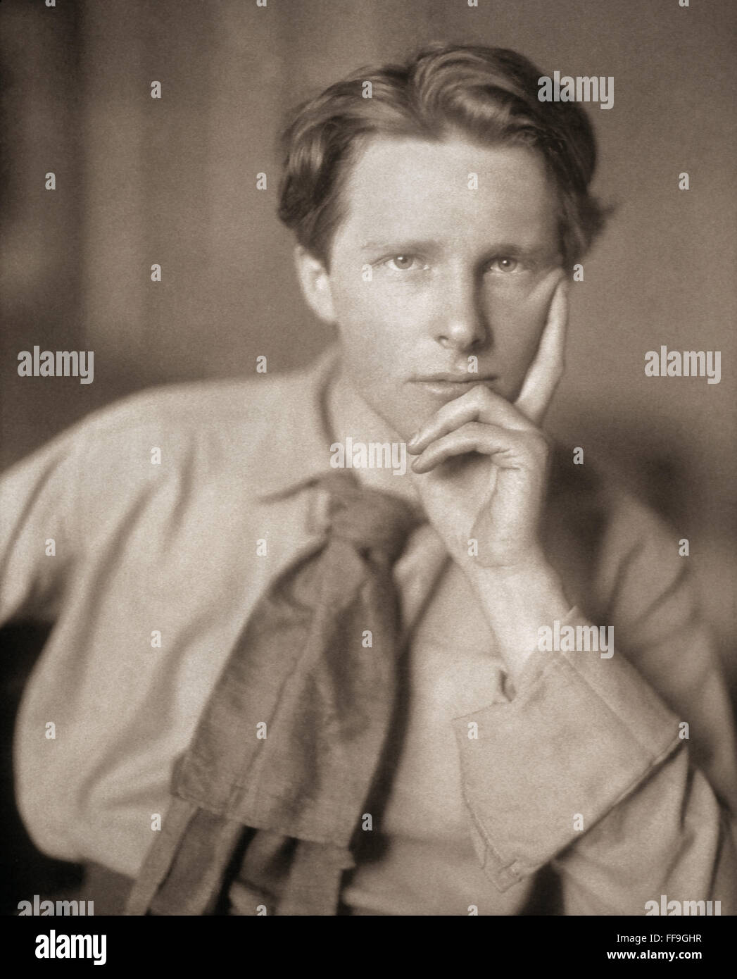 RUPERT CHAWNER BROOKE /n(1887-1915). English poet. Photographed in 1913 ...