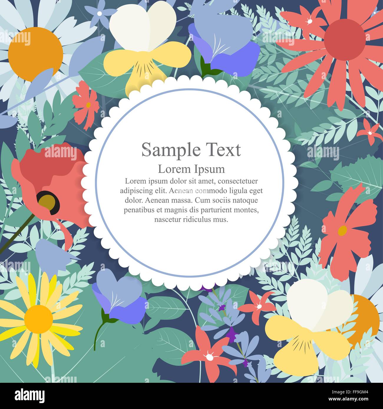 Abstract Natural Frame with Flowers and Leaves Stock Vector Image & Art ...