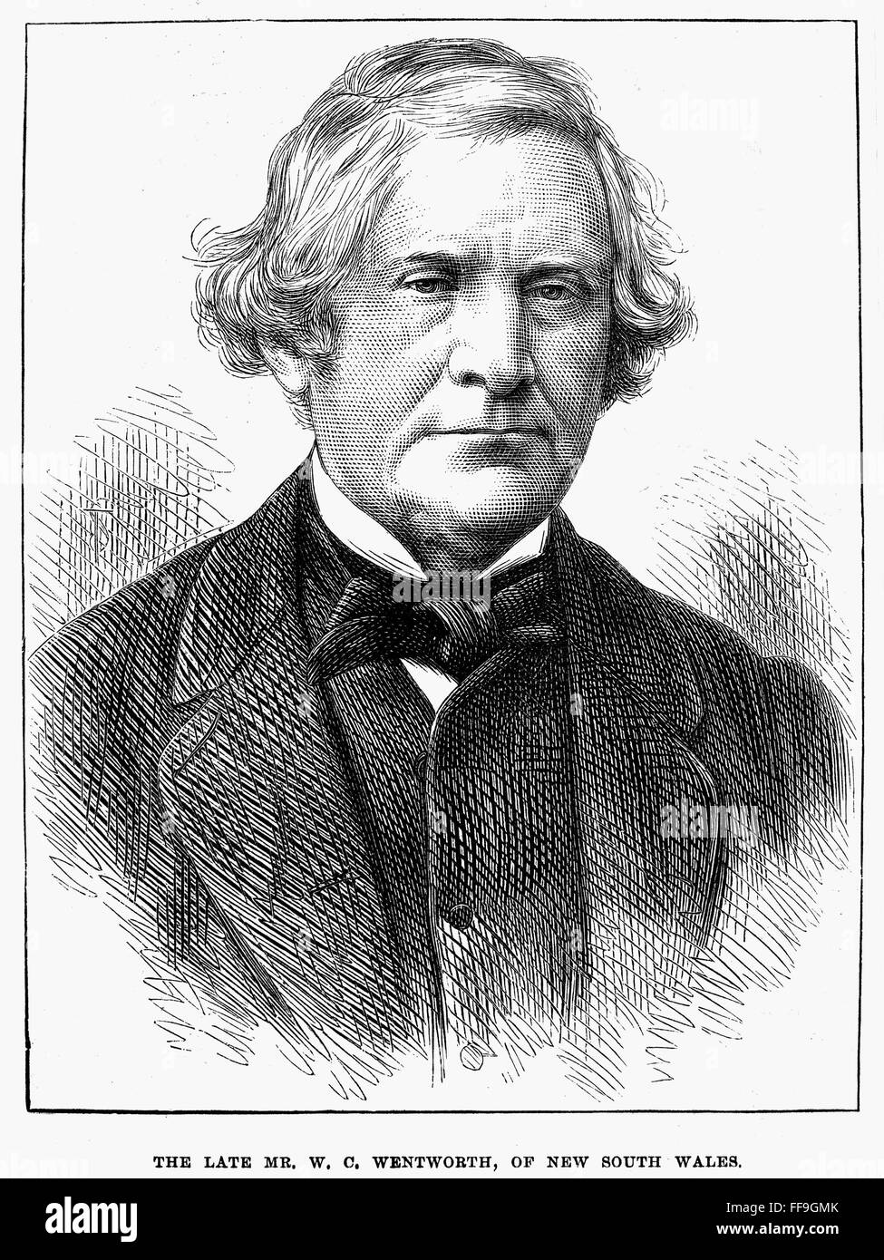 WILLIAM C. WENTWORTH /n(1793-1872). Australian political leader. Wood ...