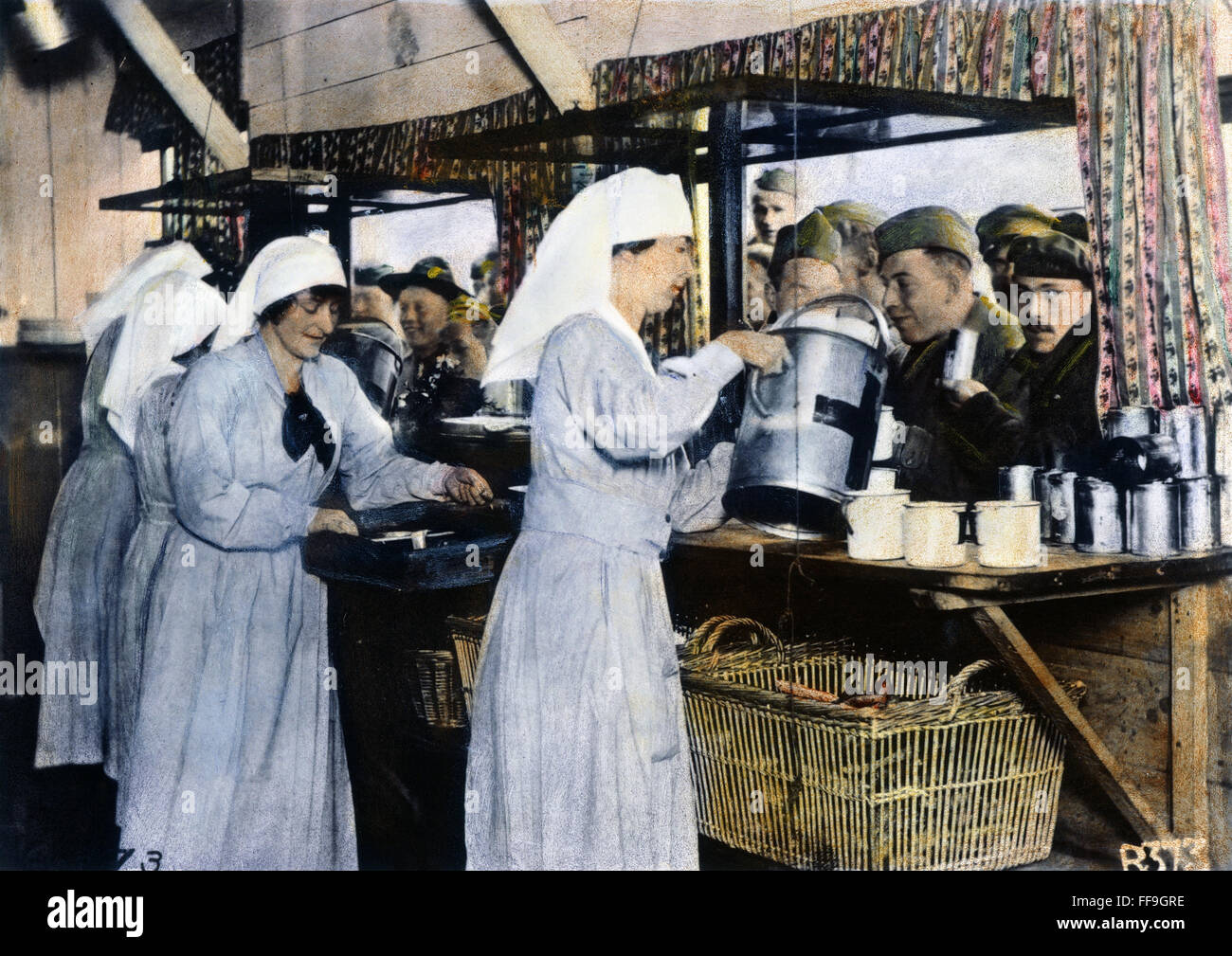 WW1: RED CROSS, 1918. /nNurses serving soldiers at an American Red ...