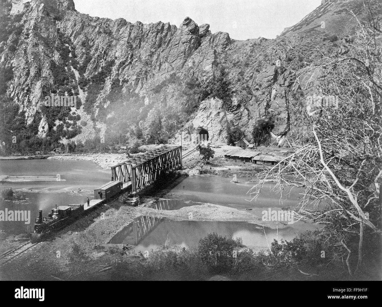 RAILROAD BRIDGE. /nEarly 20th century, American West Stock Photo - Alamy