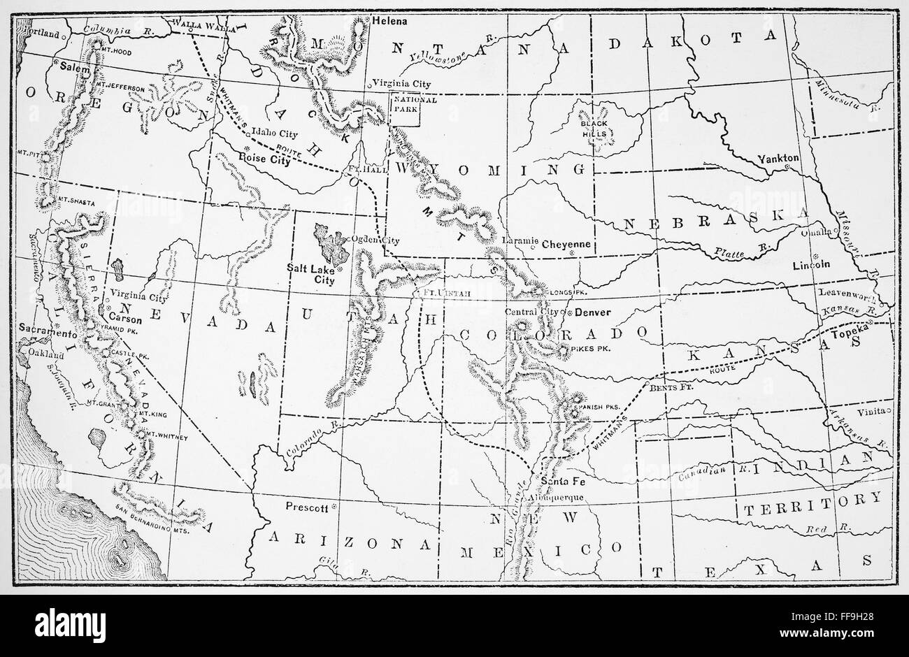 California 19th century map High Resolution Stock Photography and ...