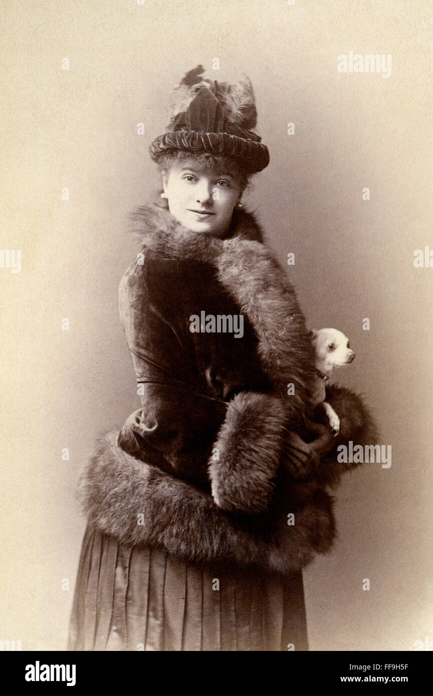 WOMEN'S FASHION, 1890. /nUnidentified woman. Original cabinet photograph, New York, c1890 Stock ...