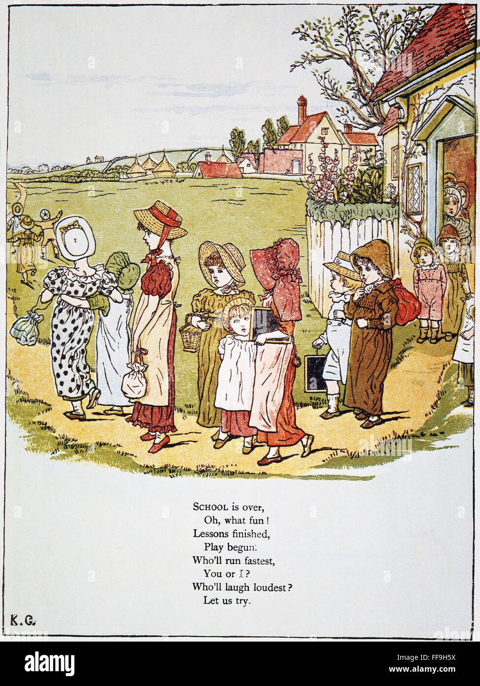 GREENAWAY: ILLUSTRATION. /nA page from Kate Greenaway's book 'Under the ...