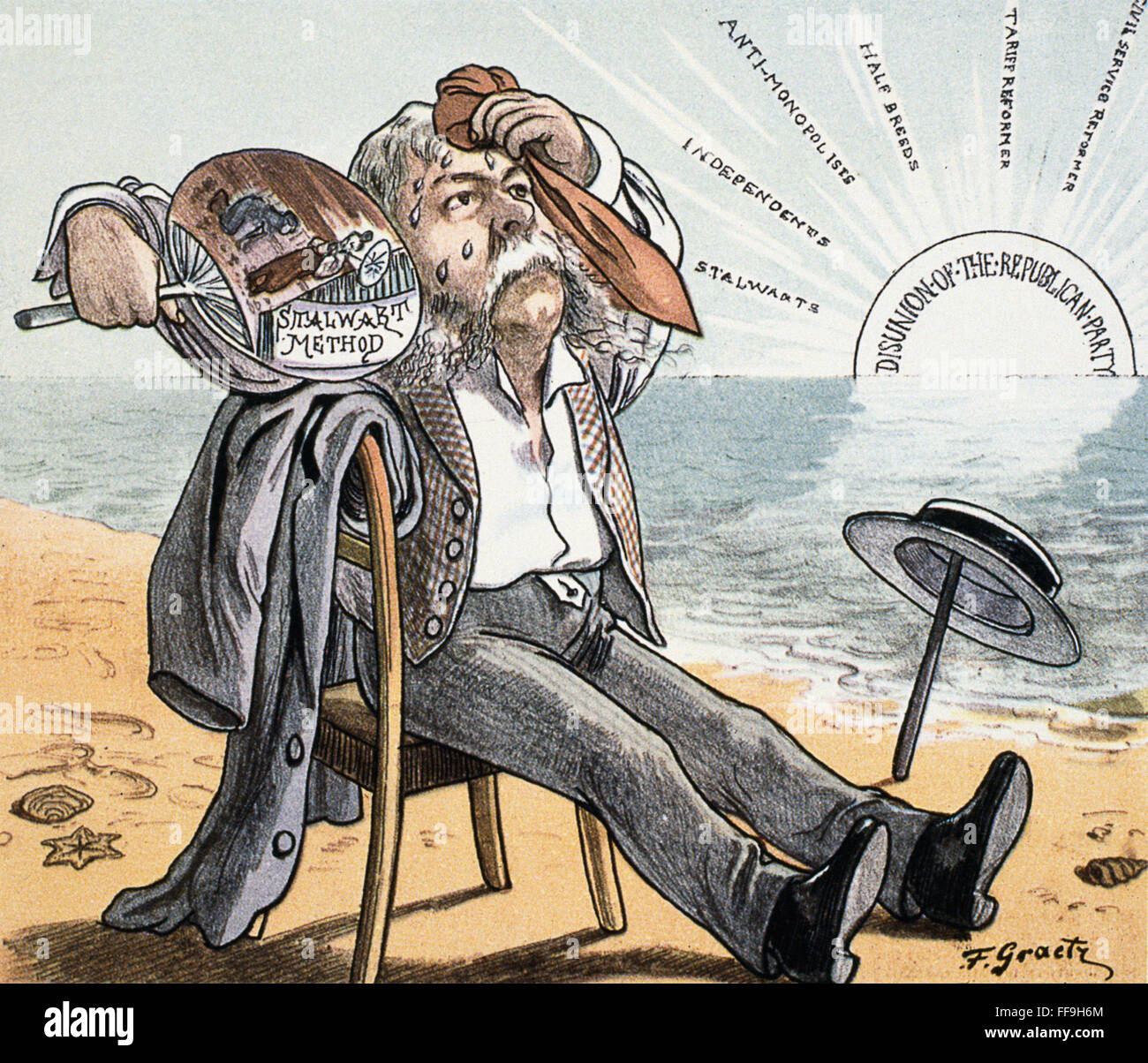 CHESTER A. ARTHUR CARTOON. /nPresident Chester A. Arthur suffers from ...