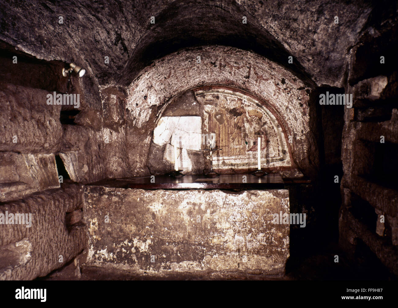 CATACOMBS OF DOMITILLA. /nArcosoliums in the Tomb of Veneranda ...