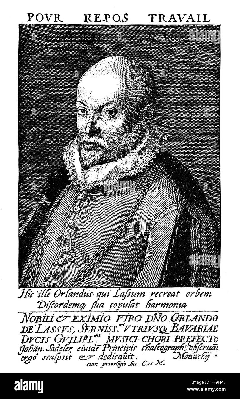 ORLANDO DI LASSO /n(1532-1594). Belgian composer. Line engraving, 1652 ...