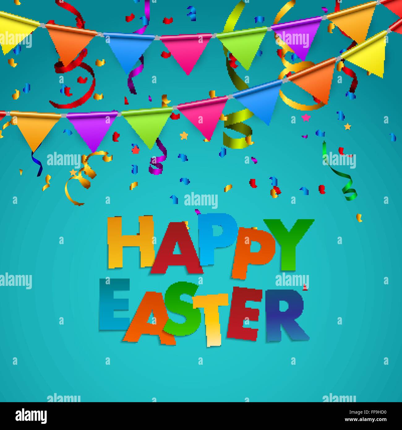 Happy Easter Background with Flags Vector Illustration Stock Vector ...