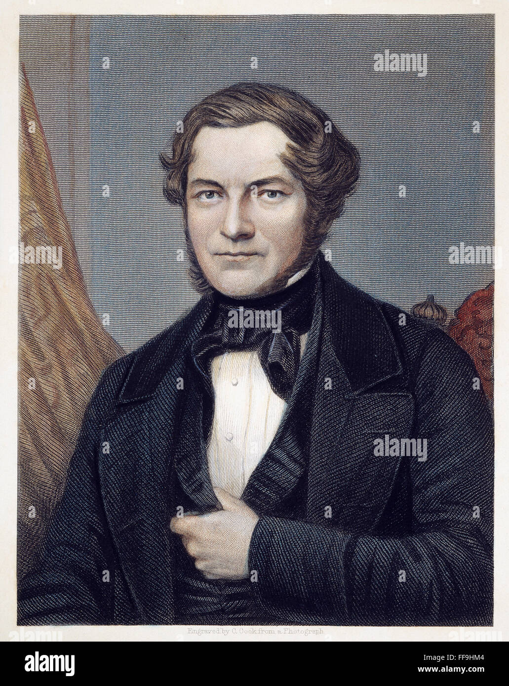 ROBERT WILHELM BUNSEN /n(1811-1899). German chemist: steel engraving ...