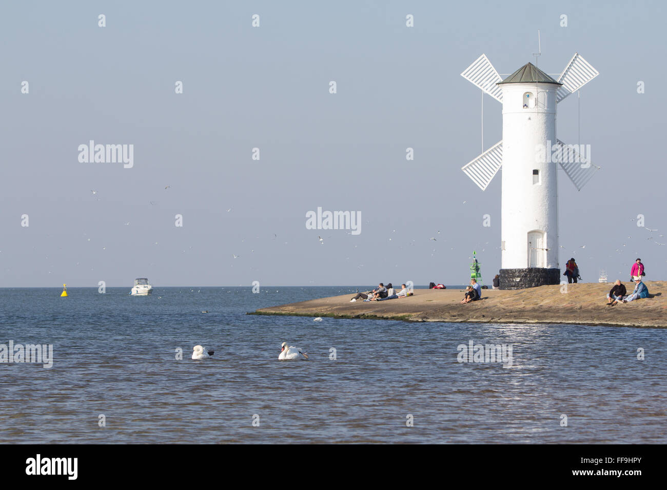 Stawa Mlyny - a beacon (German: Mühlenbake) in the shape of a windmill ...