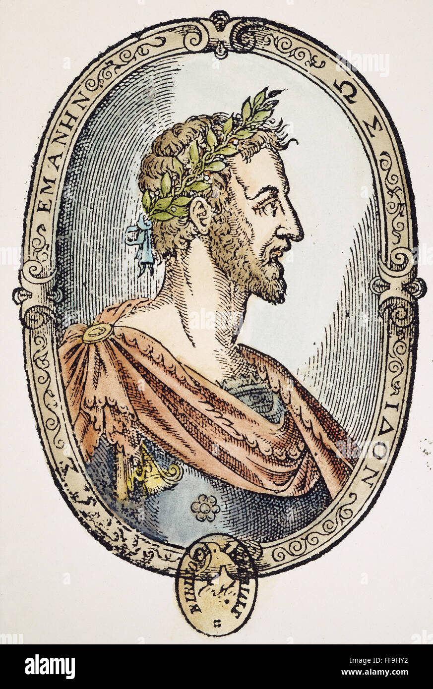 PIERRE de RONSARD /n(1524-1584). French poet: woodcut frontispiece to ...