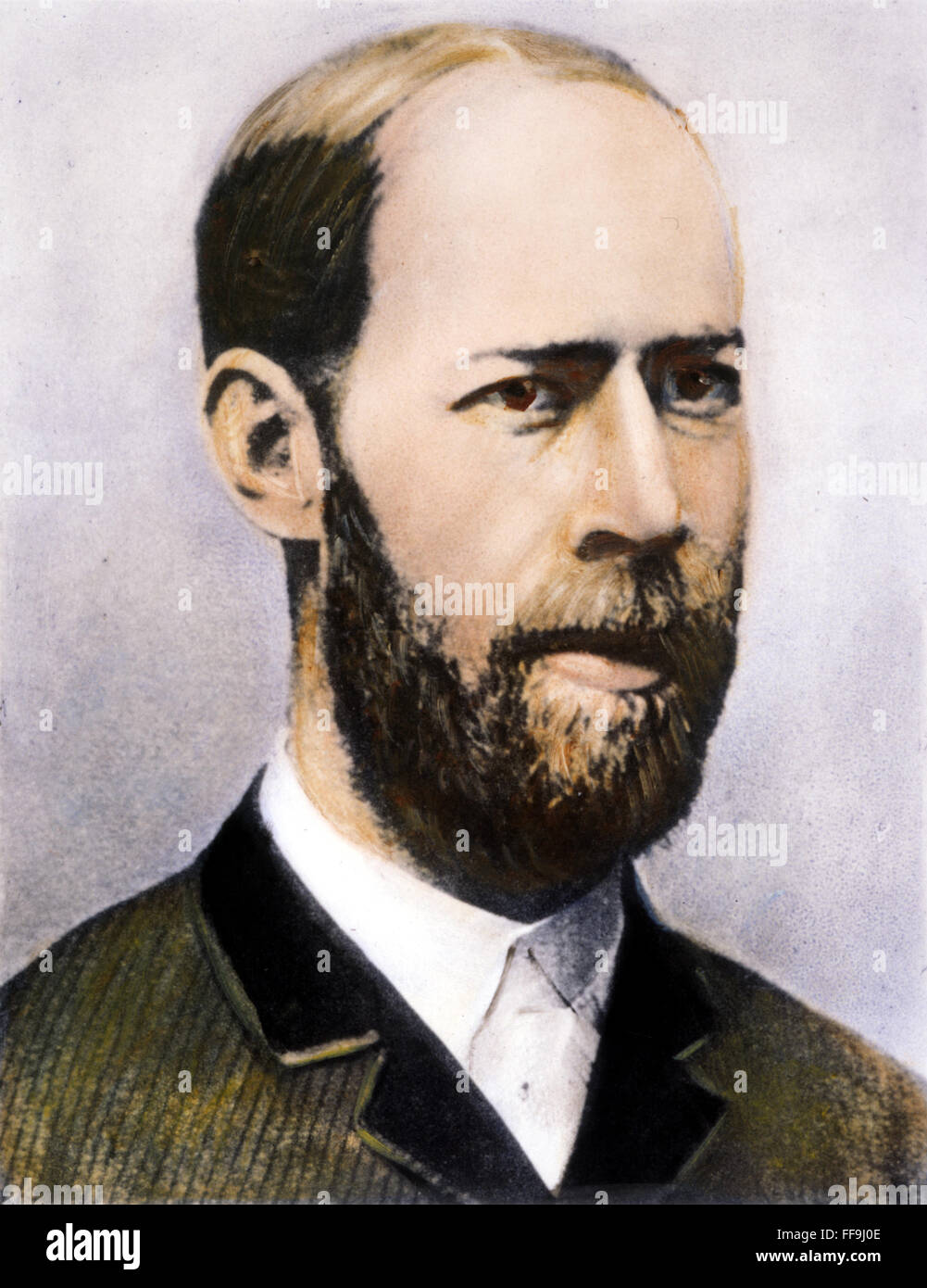 HEINRICH HERTZ (1857-1894)./nGerman physicist. Oil over a photograph ...