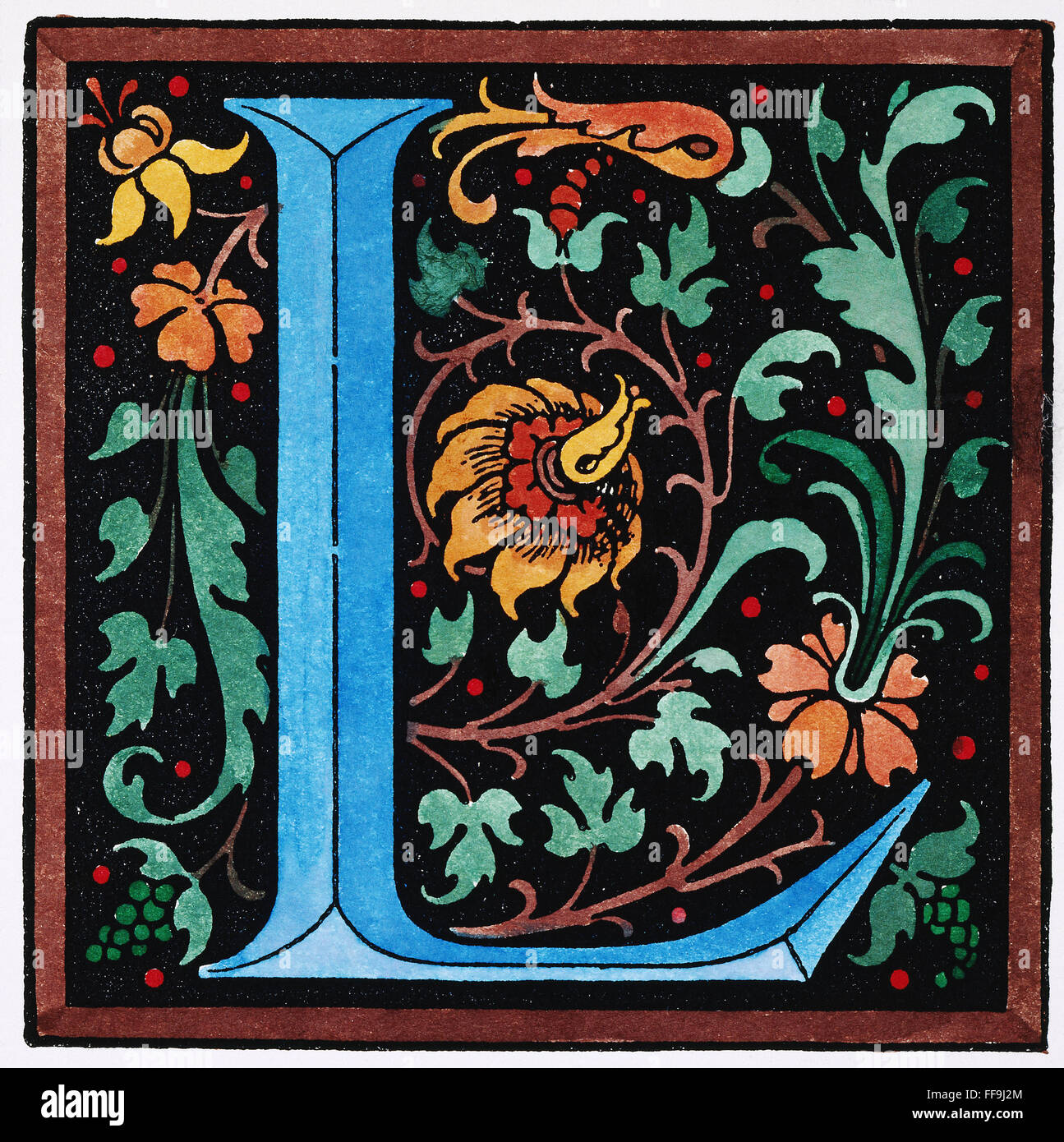 GERMAN INITIAL 'L'. /nInitial 'L' from a late 19th century German ...