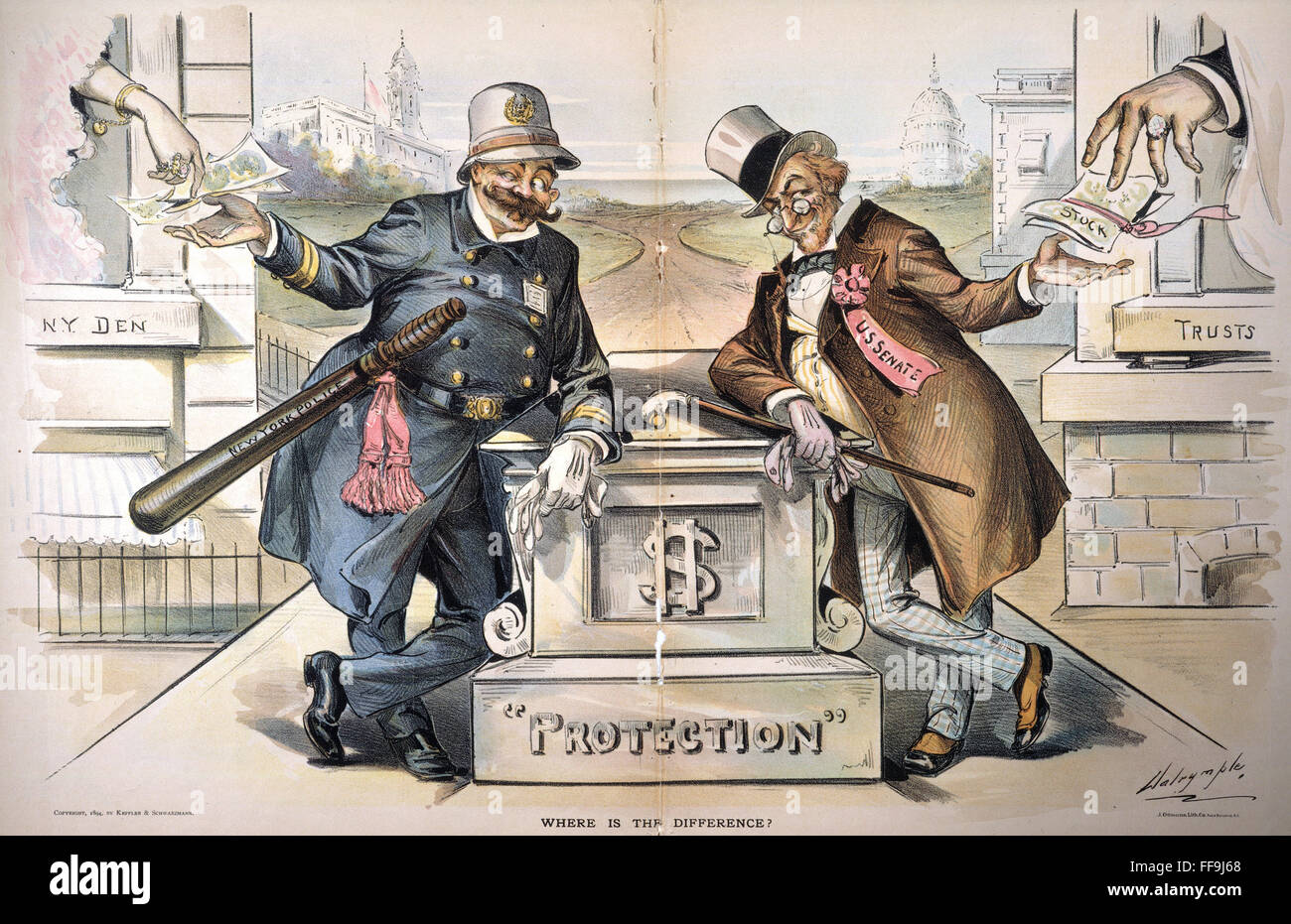 POLITICAL CORRUPTION, 1894./nAn 1894 cartoon by Louis Dalrymple ...