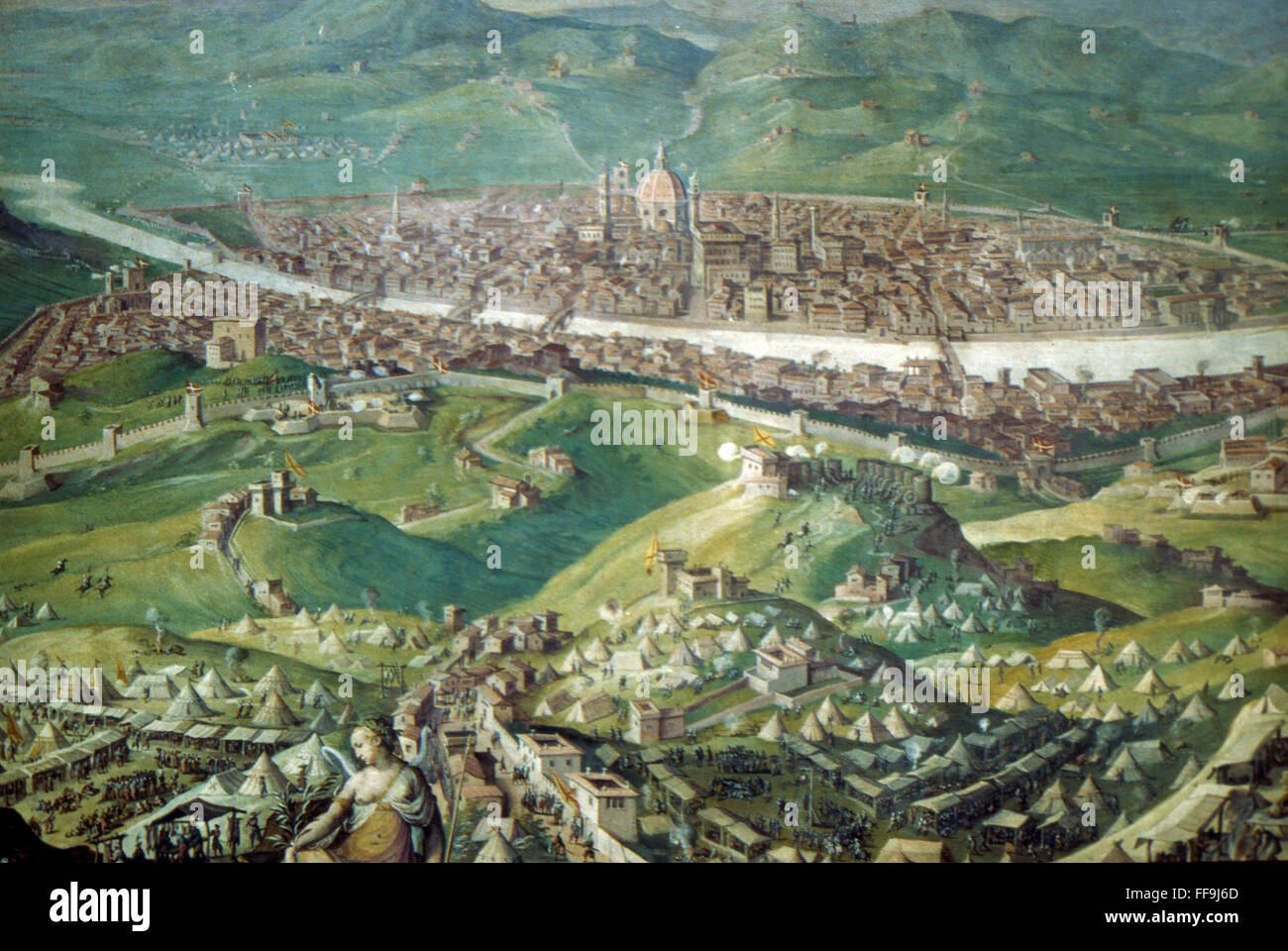 VASARI: SIEGE OF FLORENCE. /nGiorgio Vasari: Siege of Florence. Fresco ...