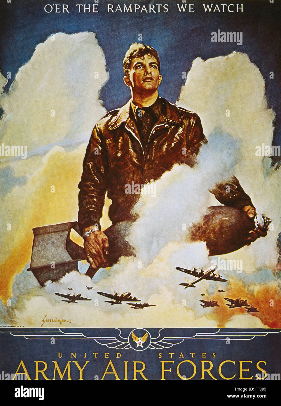 WWII: AIR FORCE POSTER, 1944. /n"O'er the Ramparts We Watch": American ...