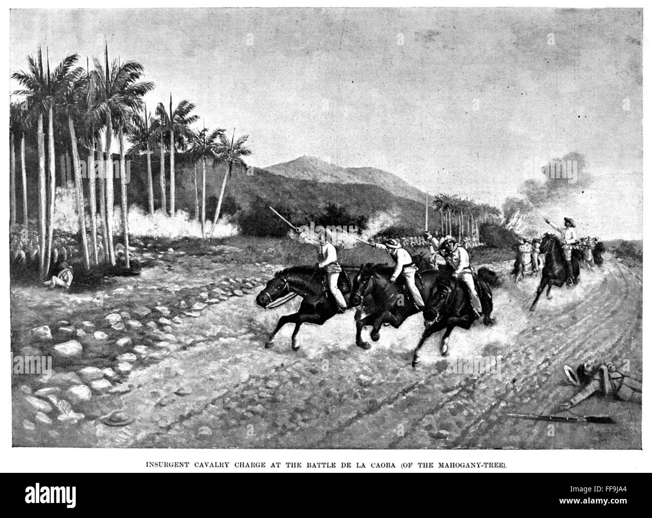 CUBA: REVOLUTION, 1895-1897. /nAn insurgent cavalry charge at the ...
