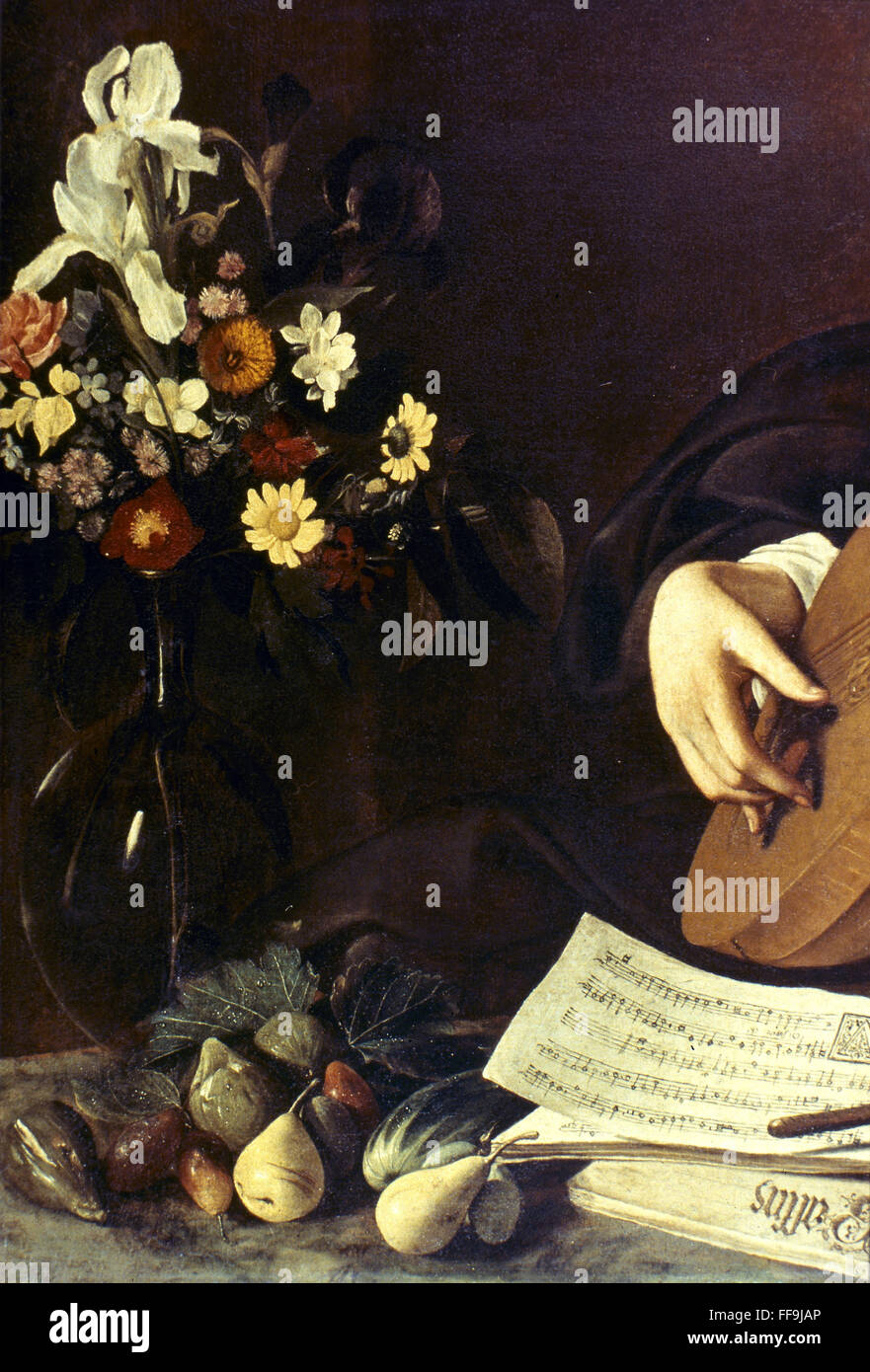 CARAVAGGIO: LUTEPLAYER. /nDetail. Oil on canvas, 1594 Stock Photo - Alamy