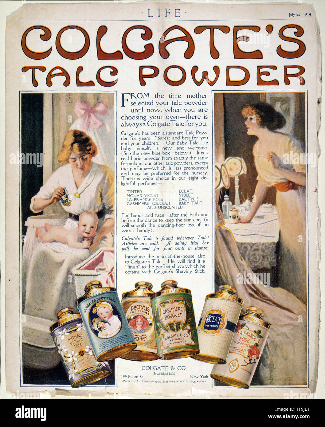 ADVERTISEMENT: POWDER. /nAmerican magazine advertisement, 1914, for ...