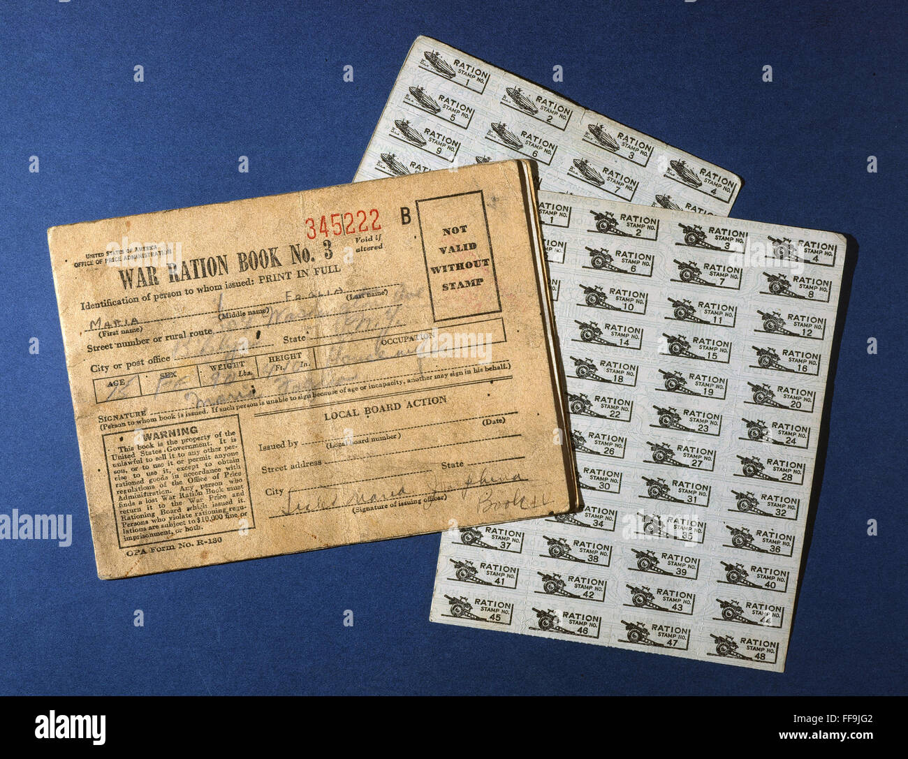 WWII: RATION BOOK. /nUnited States war ration book issued in Brooklyn ...