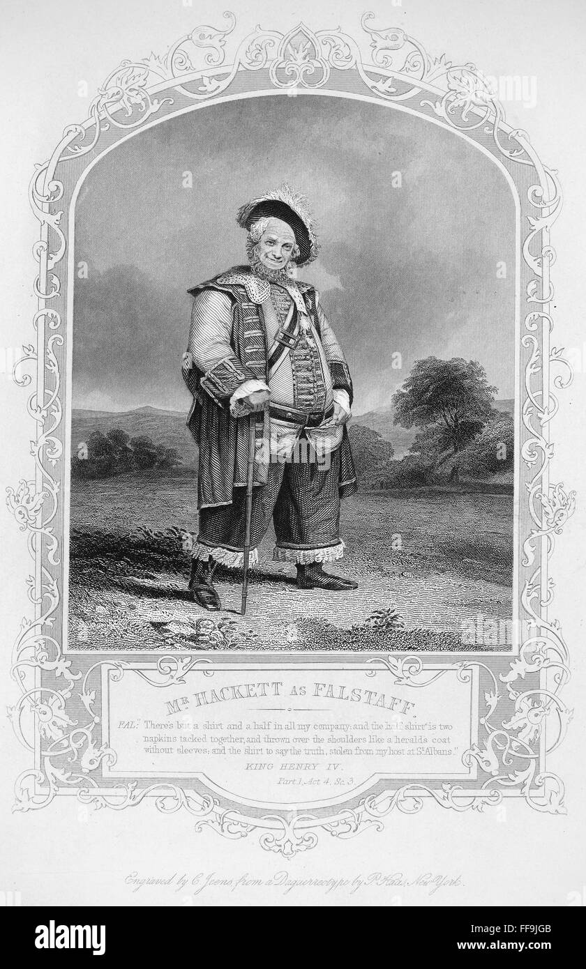 SHAKESPEARE: HENRY IV. /nPart I. James Henry Hackett as Falstaff. Steel ...