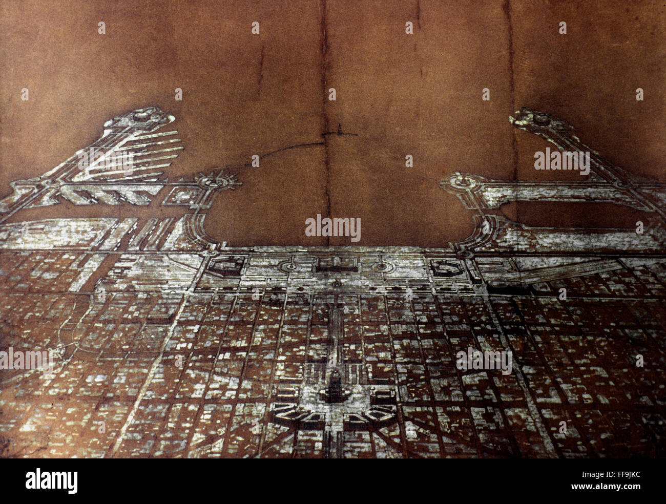 CHICAGO: PLAN, 1909. /nProject for the municipal center of Daniel ...