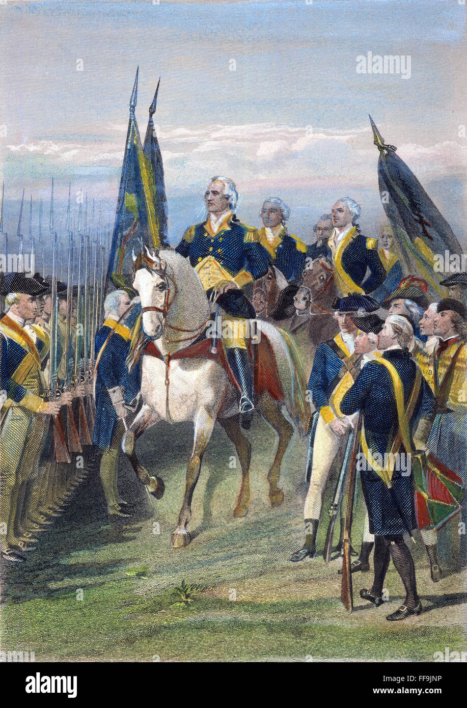 GEORGE WASHINGTON, 1775. /nTaking command of the Continental Army at ...