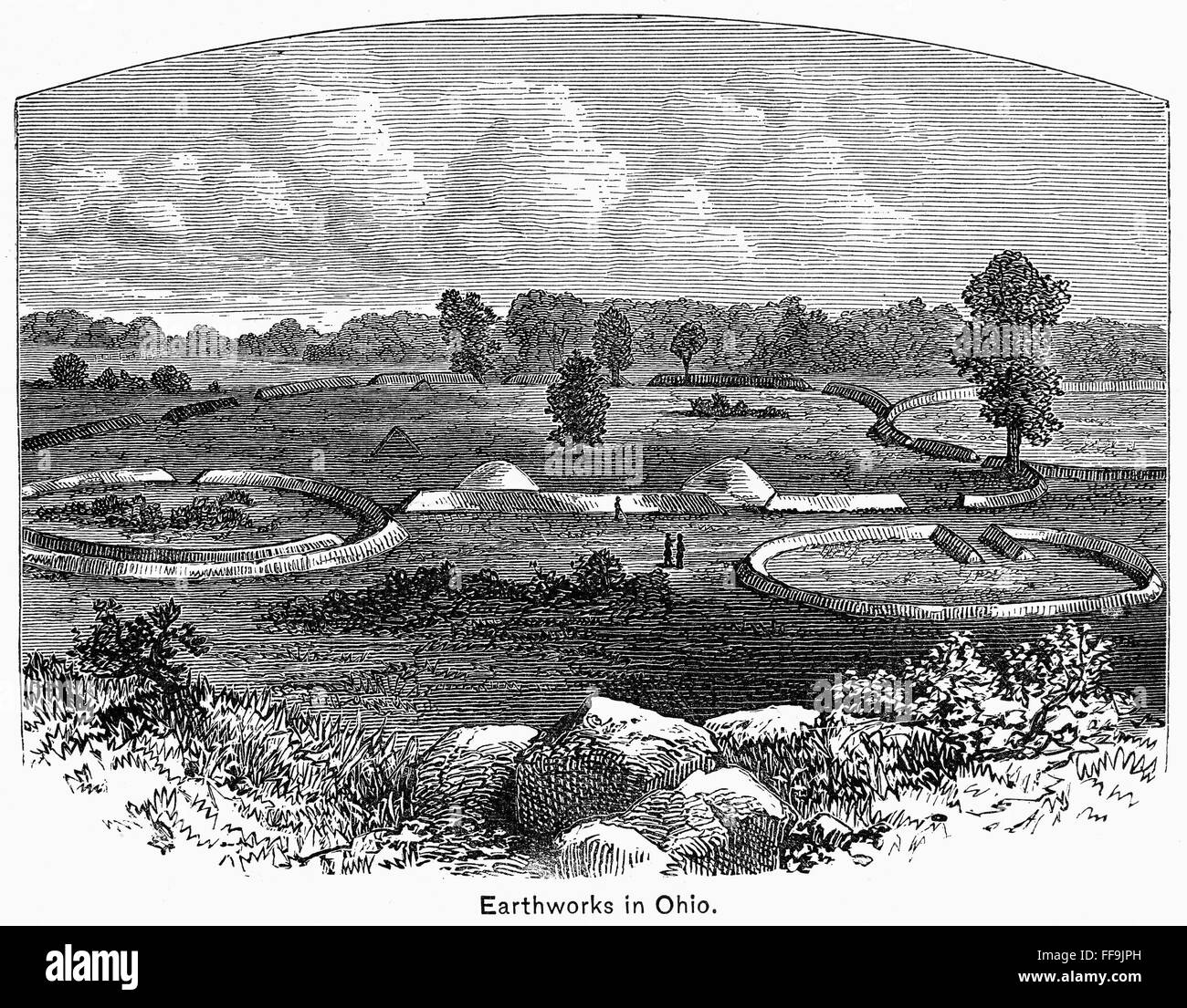 NATIVE AMERICANS: MOUND BUILDERS. /nLine engraving, late 19th century ...