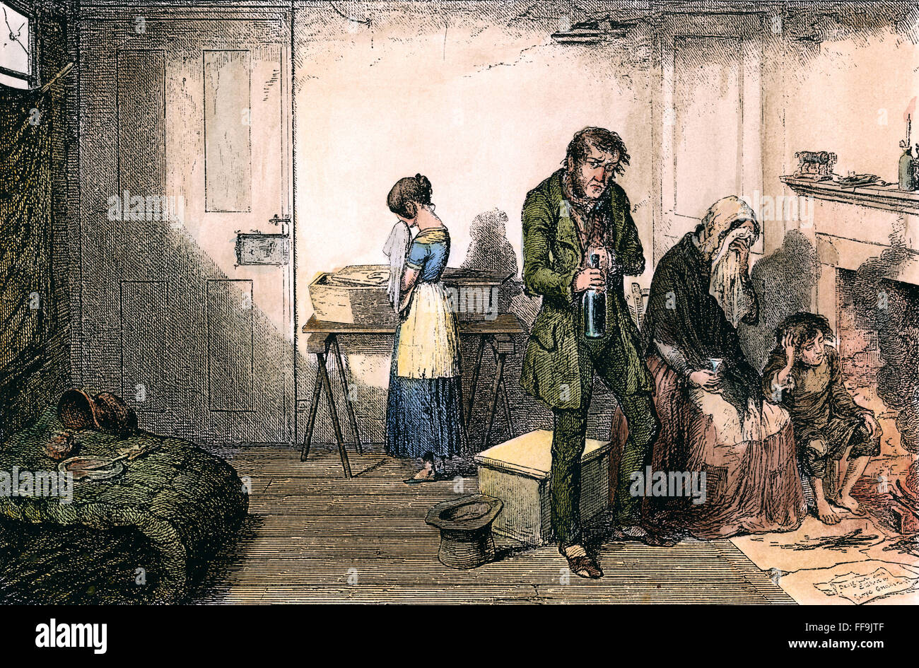 TEMPERANCE MOVEMENT, 1847. /n'Cold, Misery, and Want, Destroy Their ...